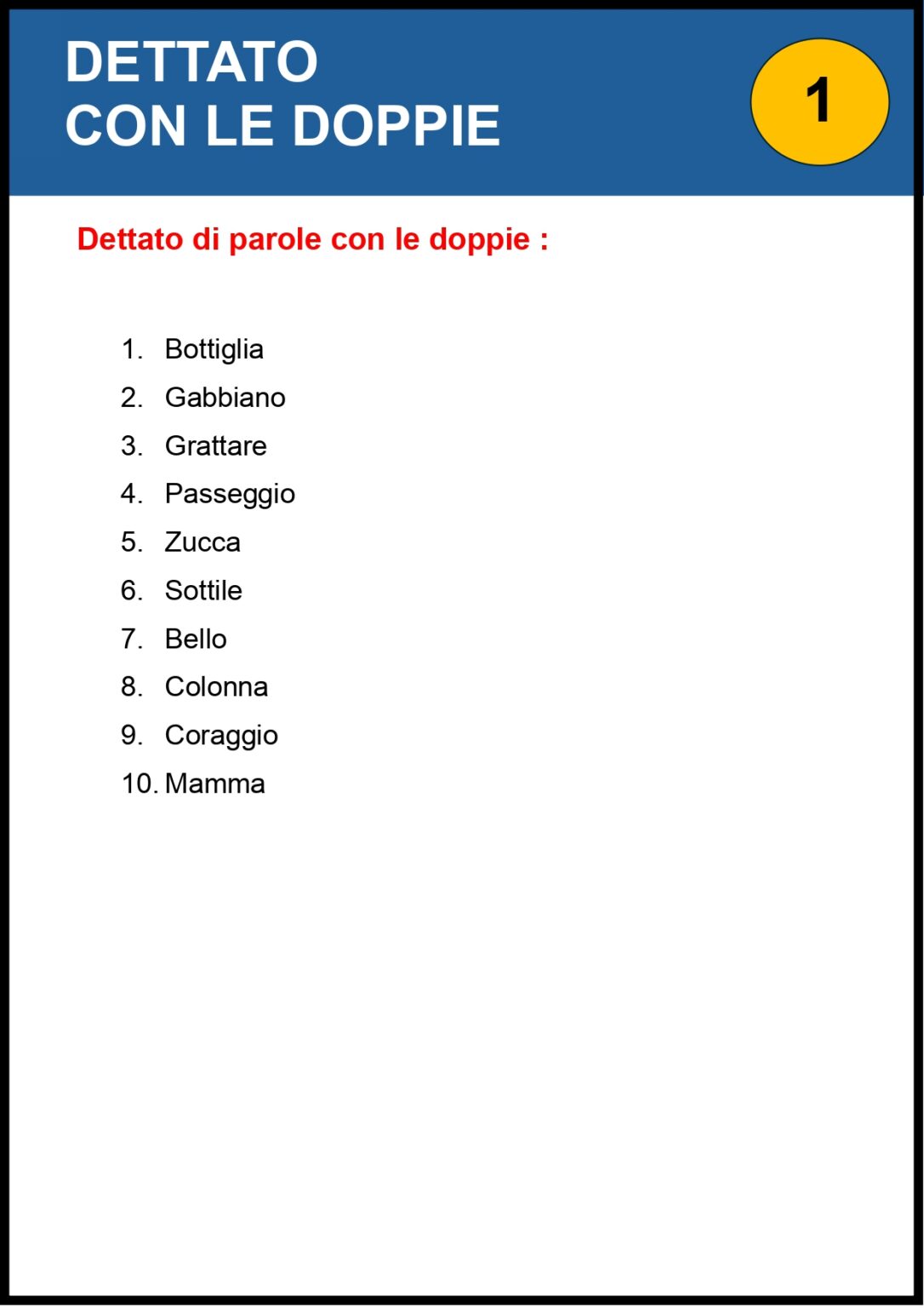 Dettati Con Doppie Esercizi Gratuiti Da Stampare Pdf