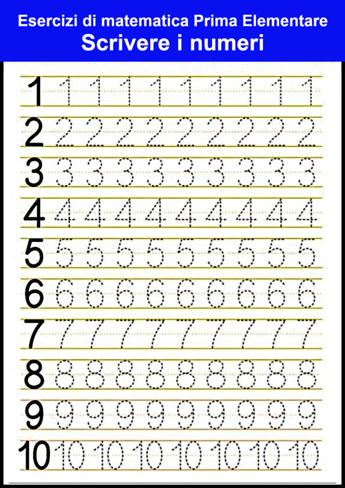 Esercizi di Matematica di Prima Elementare : PDF da stampare
