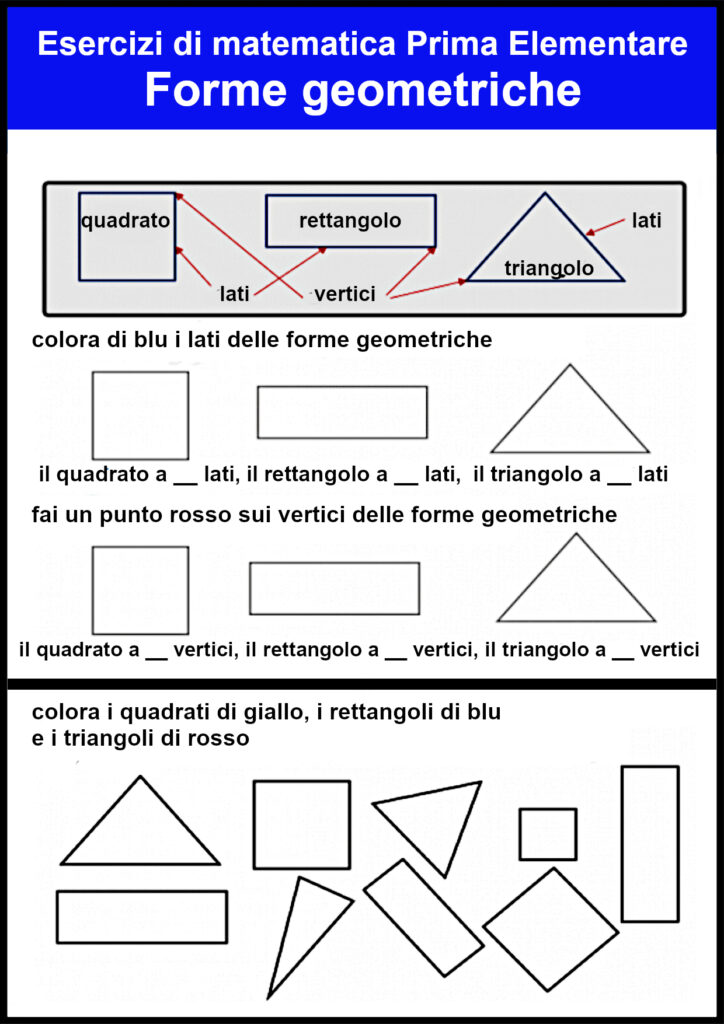 Esercizi di Matematica di Prima Elementare : PDF da stampare