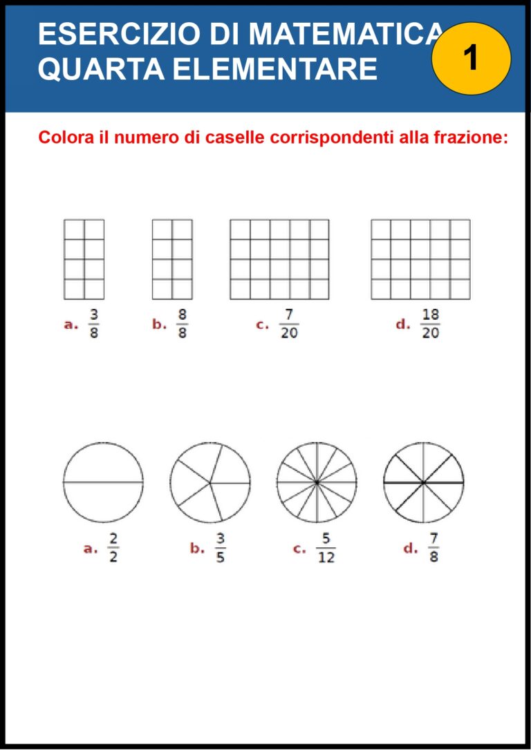 Esercizi Matematica Quarta Elementare (PDF gratuito)