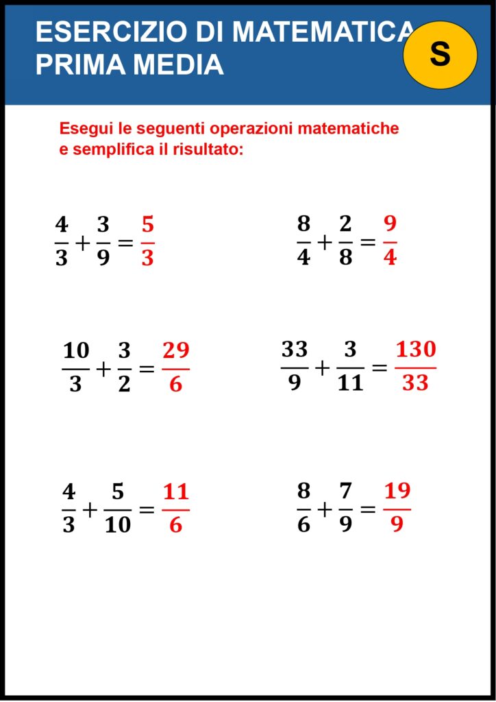 Esercizi Matematica Prima Media da stampare (PDF)