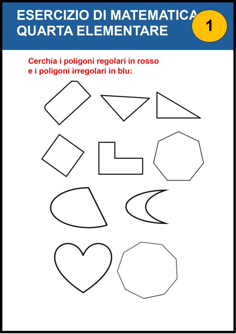 Esercizi Matematica Quarta Elementare (PDF gratuito)