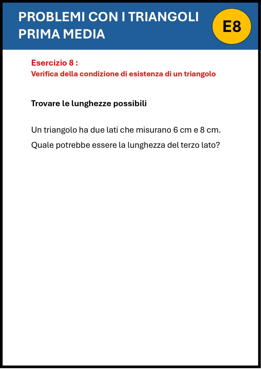 Problemi Triangoli Prima Media PDF da stampare