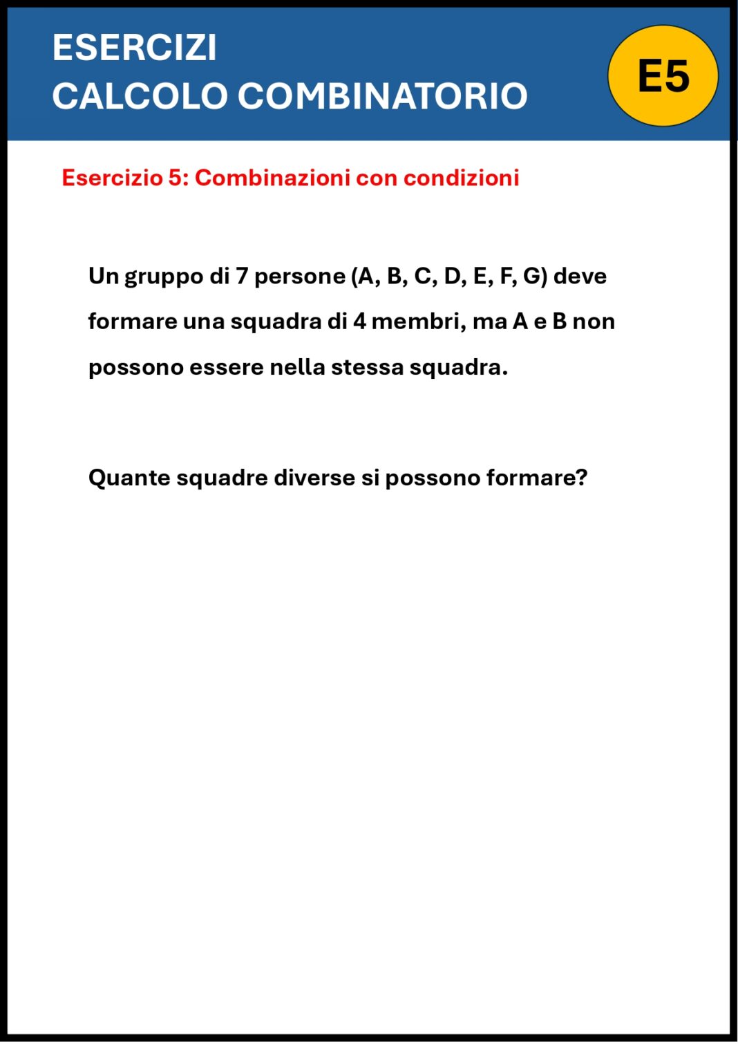 Esercizi Calcolo Combinatorio