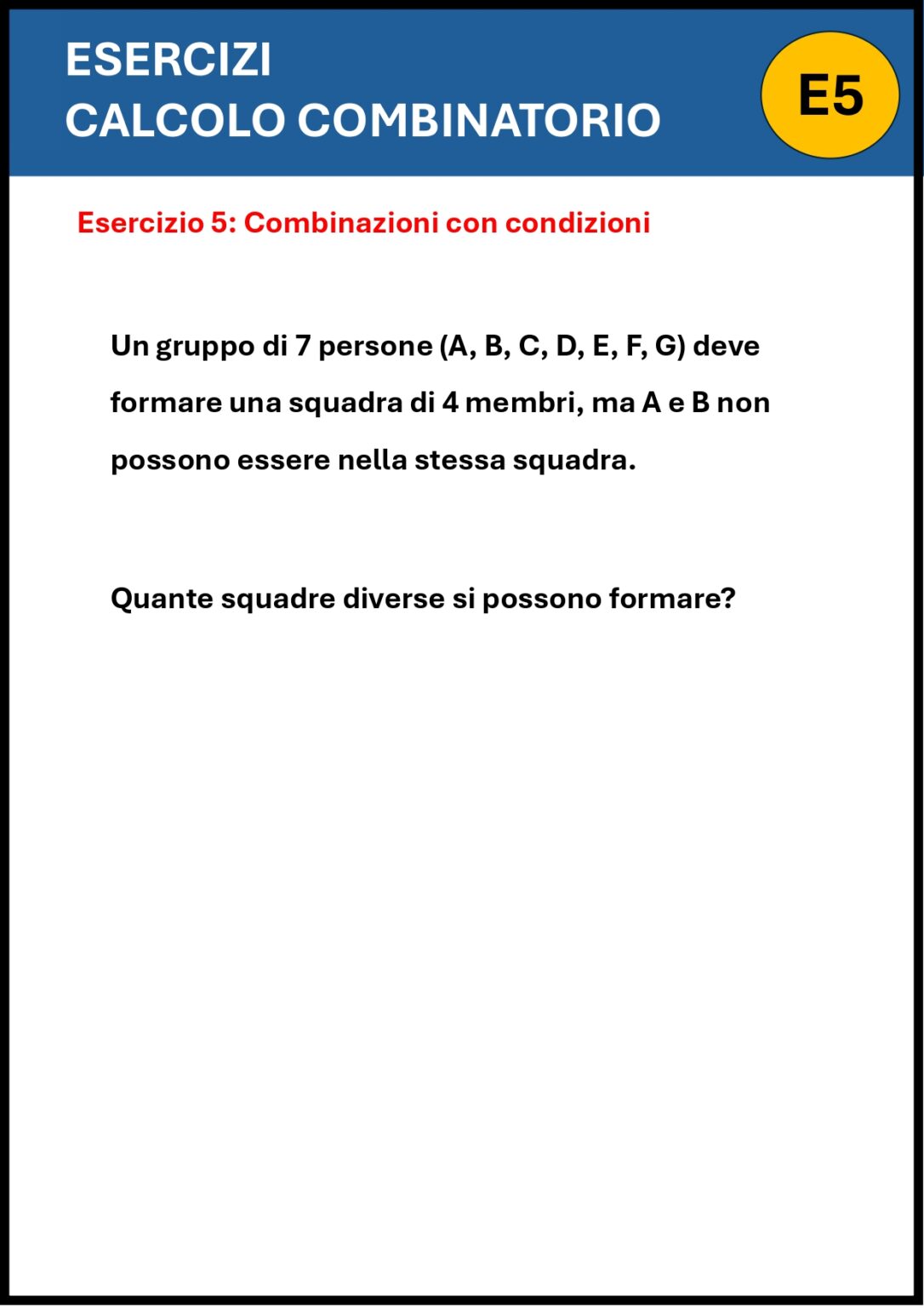 Esercizi Calcolo Combinatorio