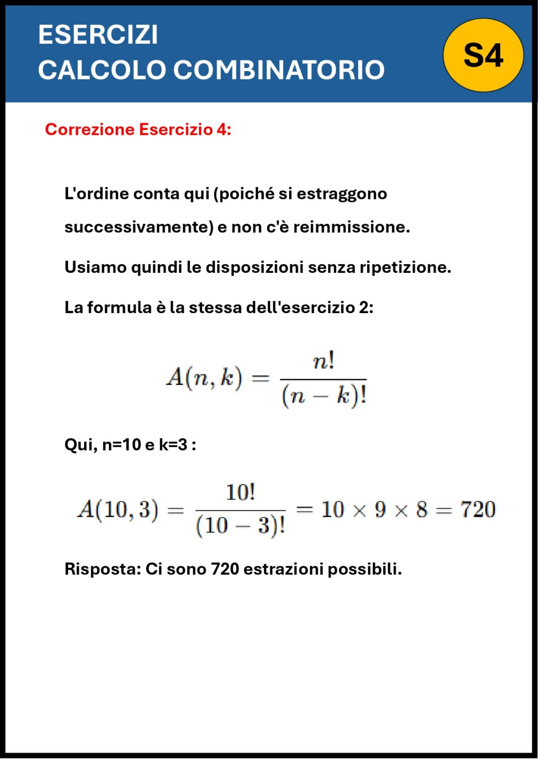 Esercizi Calcolo Combinatorio
