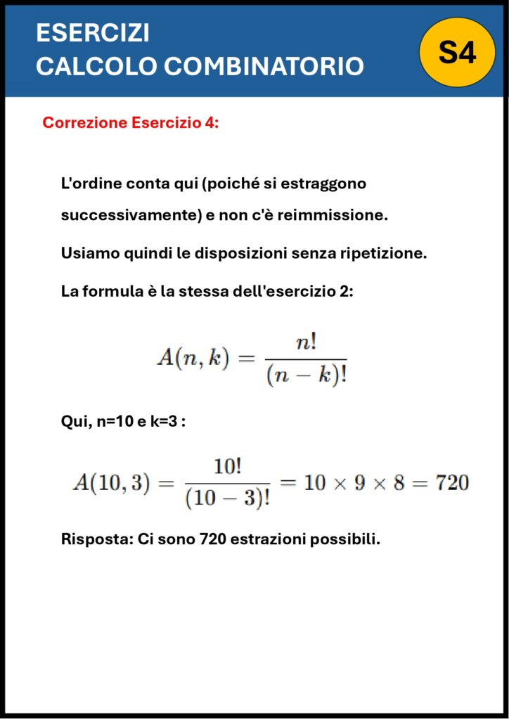 Esercizi Calcolo Combinatorio