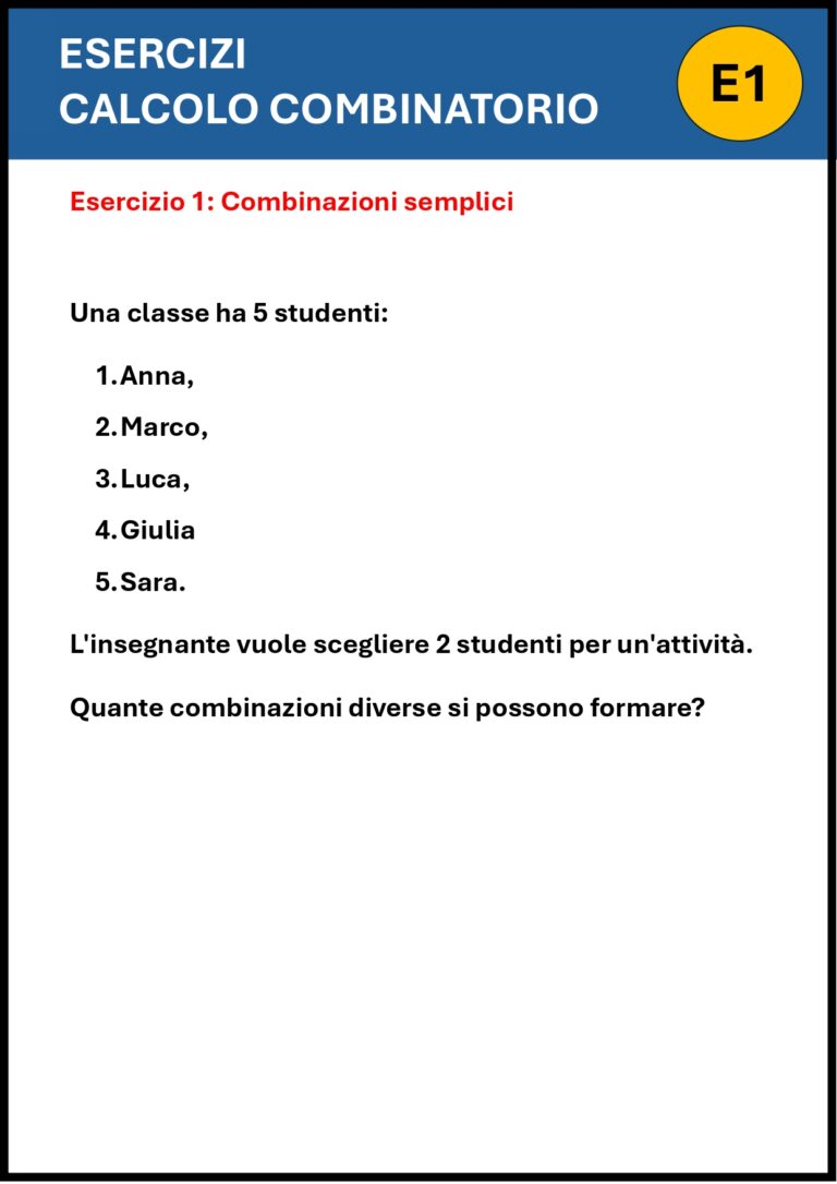 Esercizi Calcolo Combinatorio