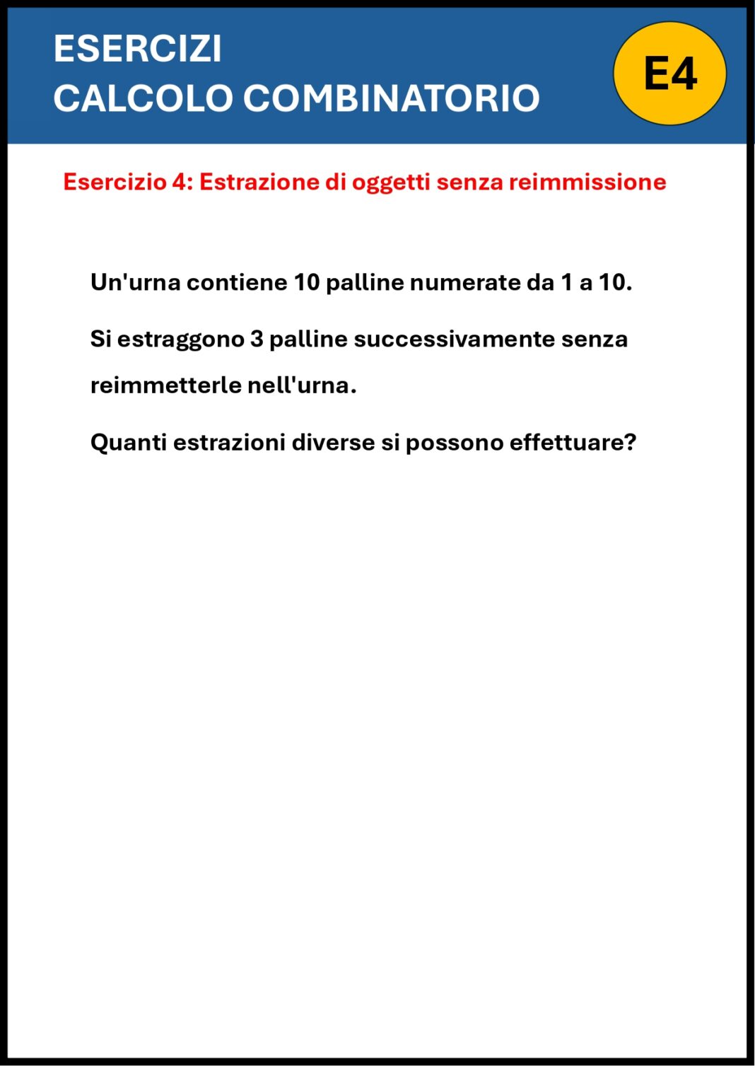 Esercizi Calcolo Combinatorio