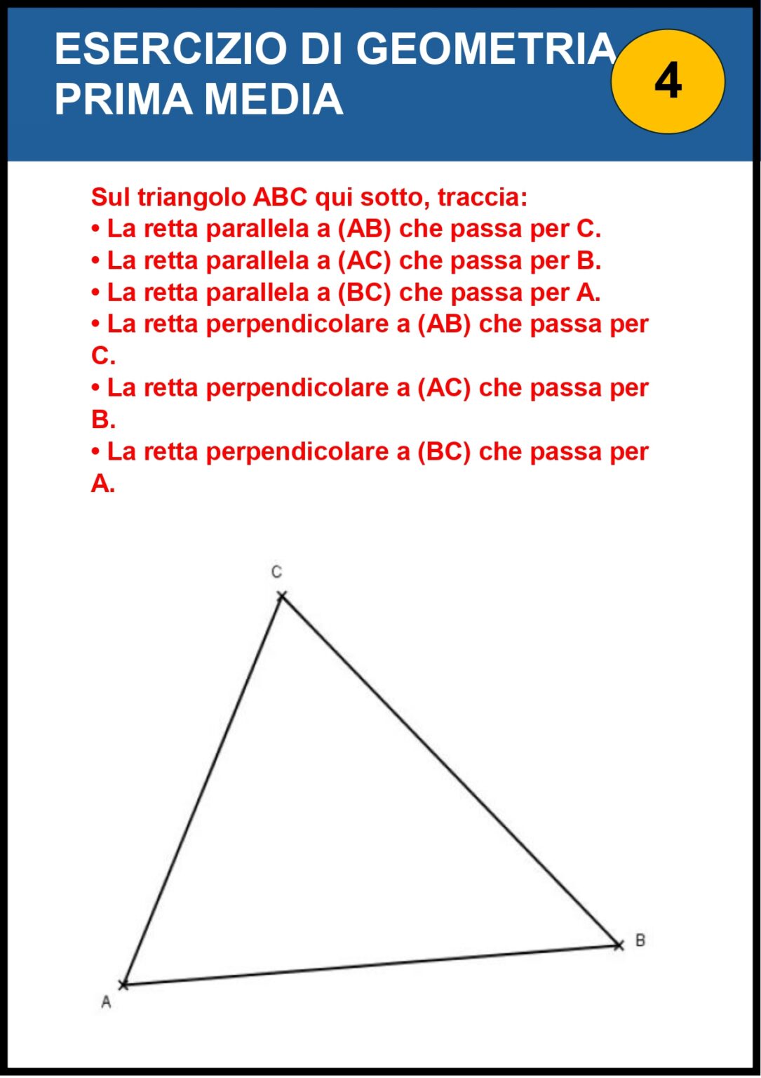 Esercizi Geometria Prima Media da stampare (PDF)