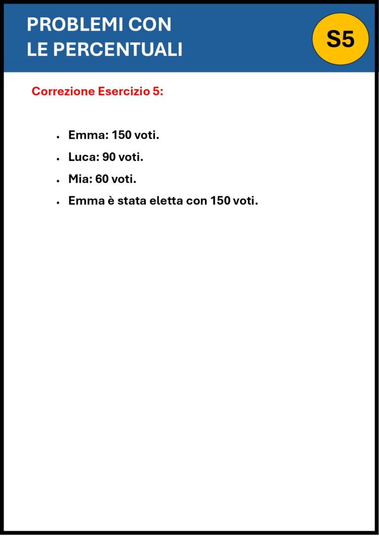 Esercizi sulle Percentuali da stampare (PDF)
