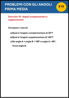 Problemi con gli Angoli Prima Media PDF da stampare