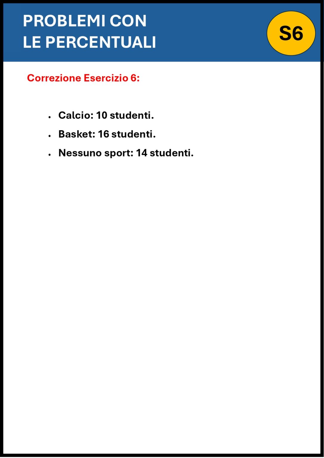 Esercizi sulle Percentuali da stampare (PDF)