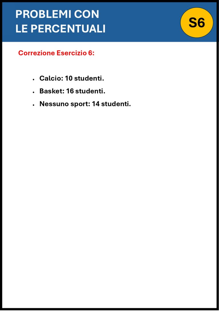 Esercizi sulle Percentuali da stampare (PDF)