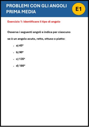 Problemi con gli Angoli Prima Media PDF da stampare