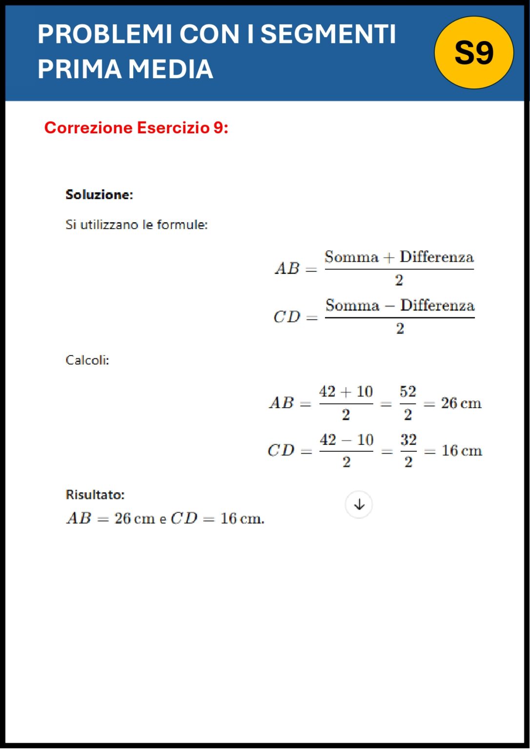 Problemi sui Segmenti Prima Media con Soluzioni (PDF)