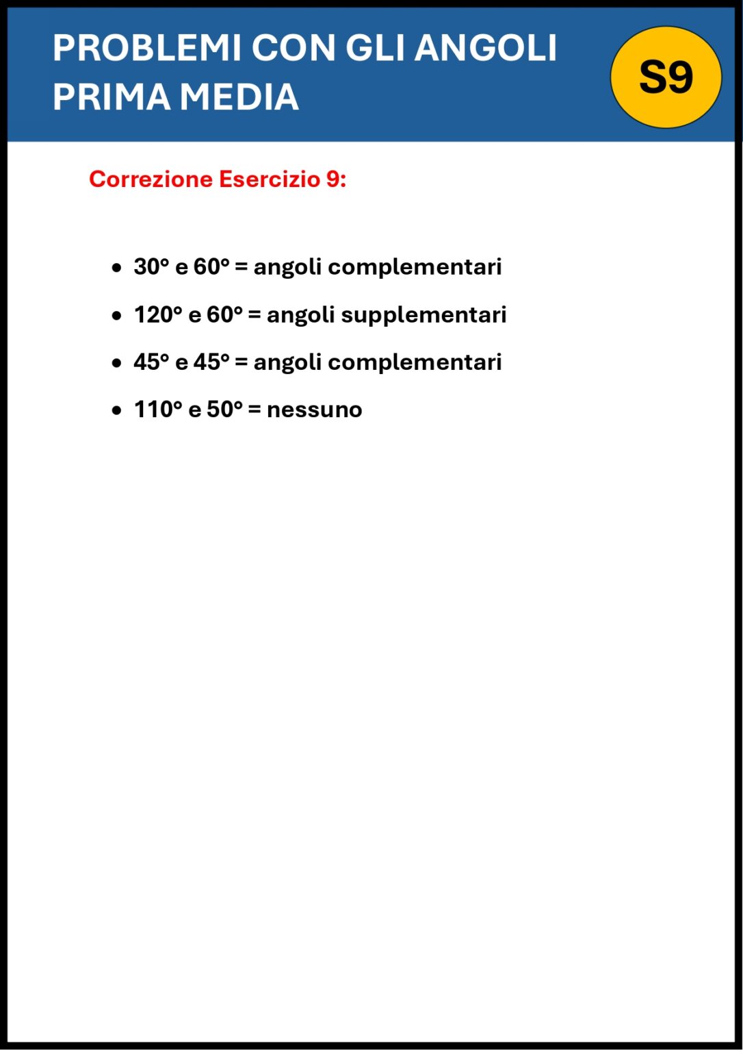 Problemi con gli Angoli Prima Media PDF da stampare
