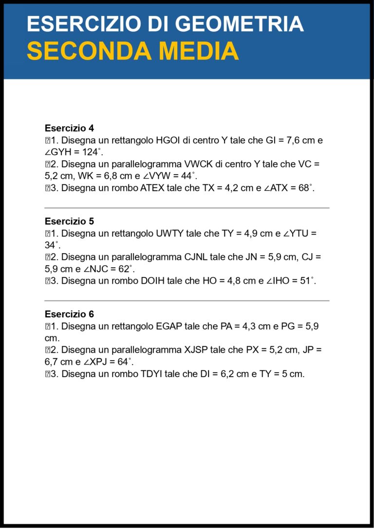 Problemi Geometria Seconda Media con Soluzioni (PDF)