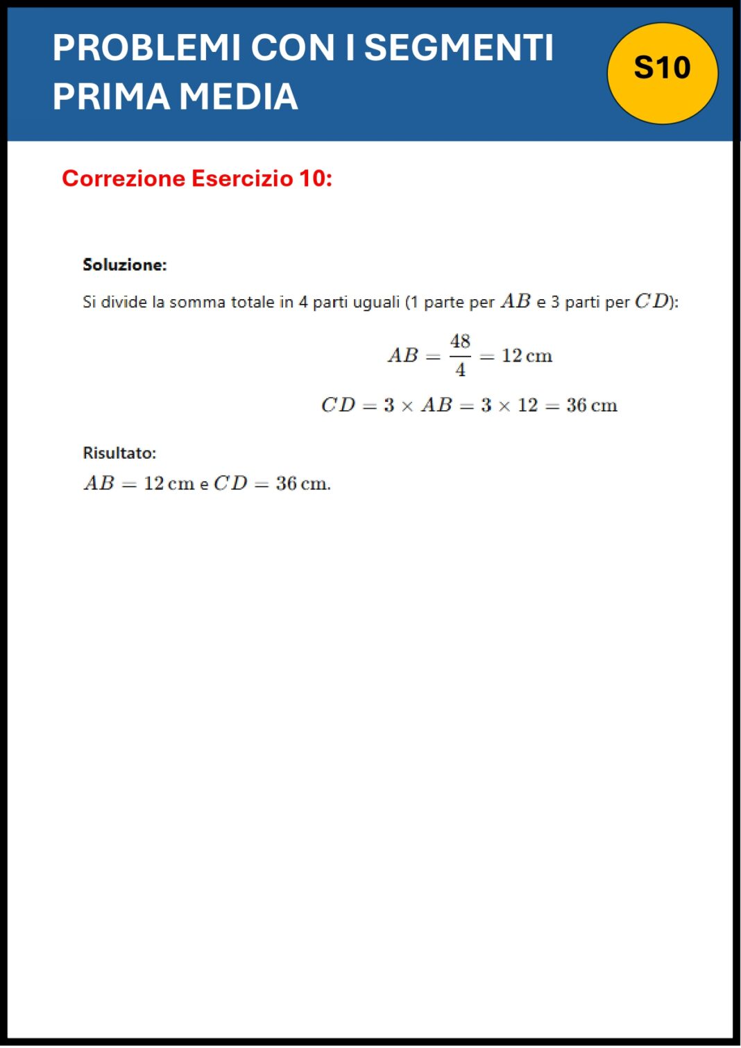 Problemi sui Segmenti Prima Media con Soluzioni (PDF)