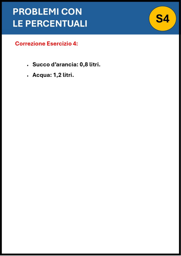 Esercizi sulle Percentuali da stampare (PDF)