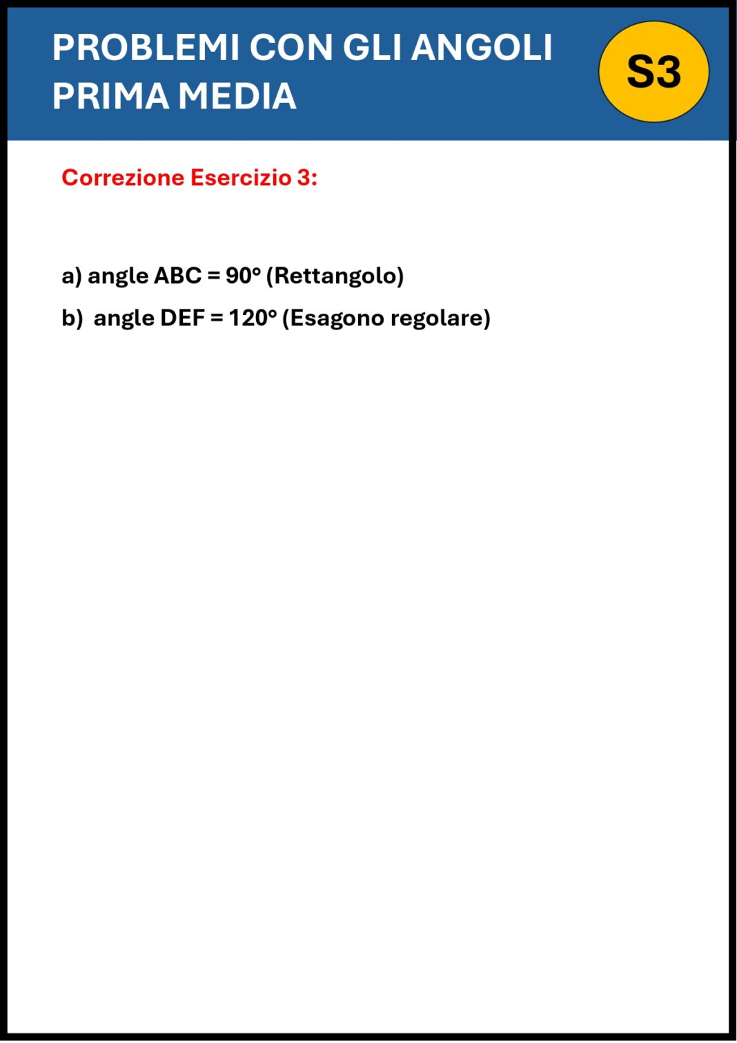 Problemi con gli Angoli Prima Media PDF da stampare