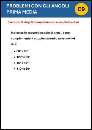 Problemi con gli Angoli Prima Media PDF da stampare