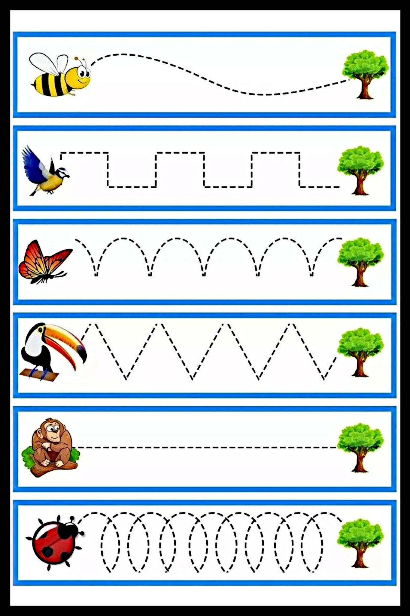 Schede Pregrafismo da Stampare per Bambini dai 3 ai 6 Anni