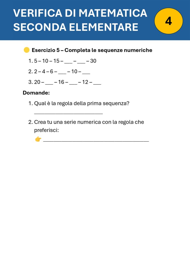 Verifica Matematica Seconda Elementare PDF