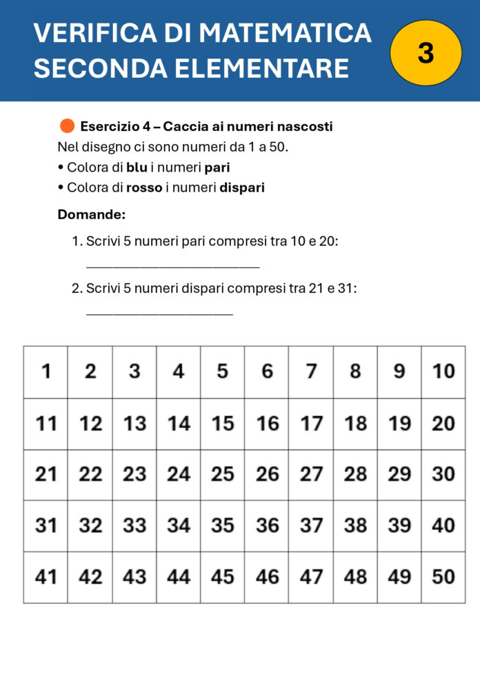 Verifica Matematica Seconda Elementare PDF