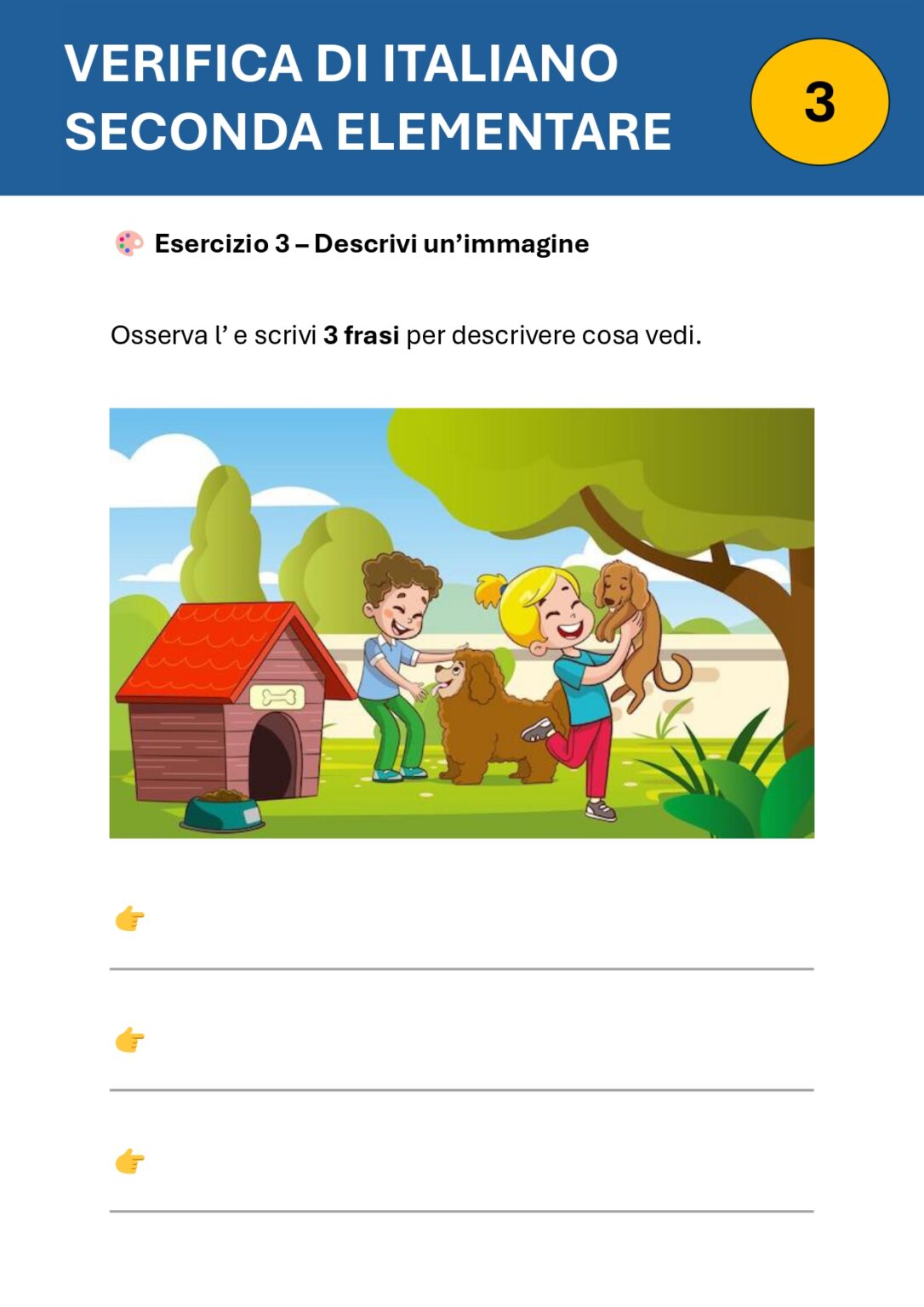 Verifica Italiano Seconda Elementare da stampare (PDF)